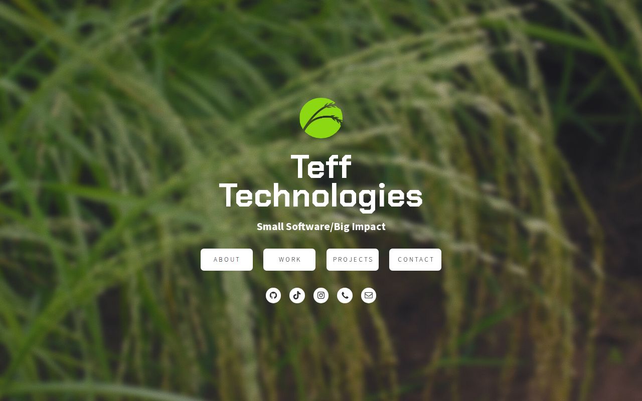 Teff Technologies Landing Page